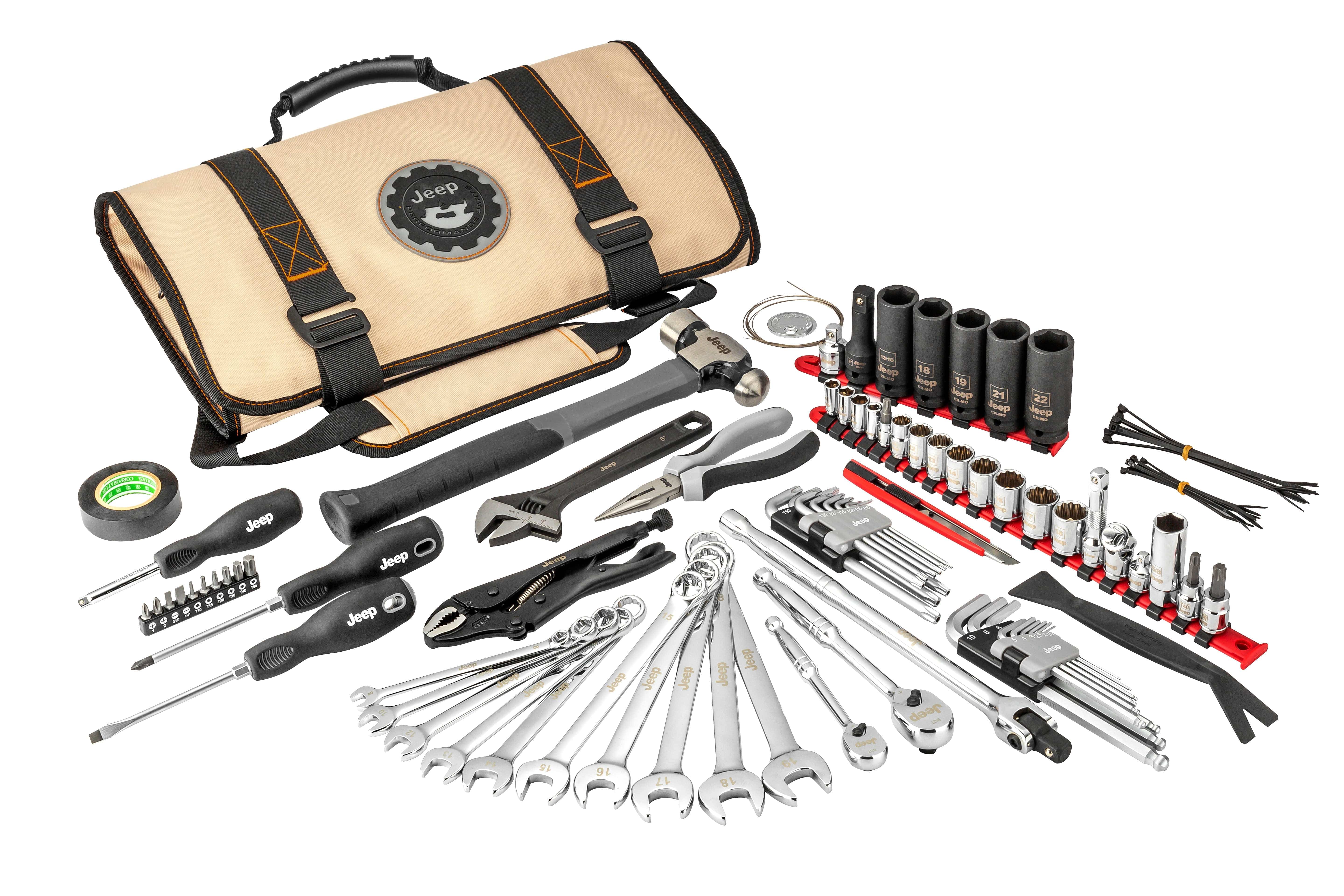 JEEP WRANGLER Ready Kit – JEEP Tool Roll + 6 Thumbscrews + 32" Straps ...